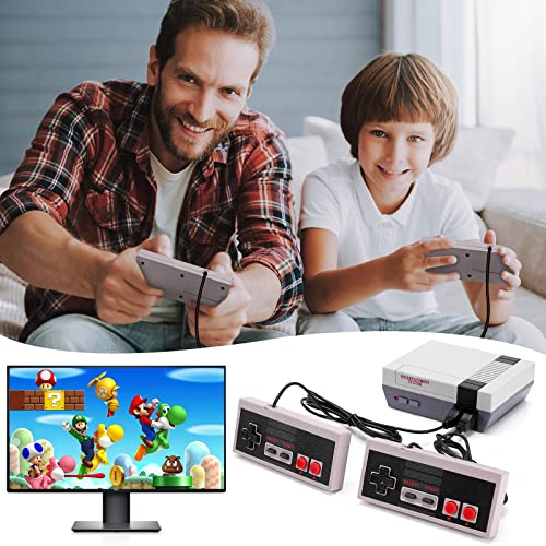 Retro Game Console Built in 620 Video Games and 2 NES Classic Controllers, Mini Video Game Console Plug and Play TV Games with AV Output, 8-Bit Video Game System with Classic Games,Children's Gift