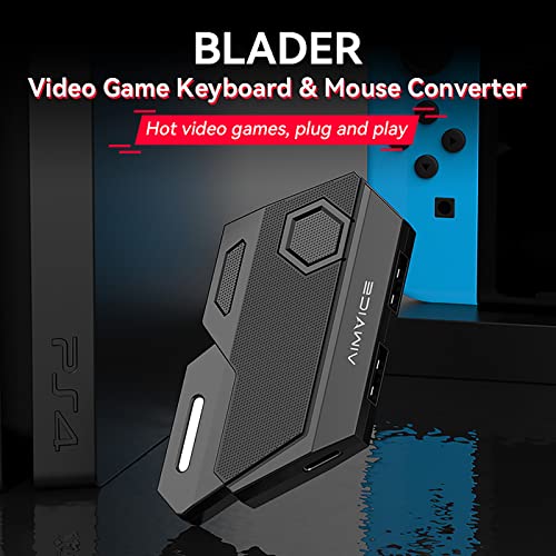 AIMVICE Keyboard and Mouse Adapter Compatible with Nintendo Switch/Xbox Series (X/S)/Xbox One/PS4/PS3, Video Game Converter, Adjustable Mouse Sensitivity, Support Customize Keys