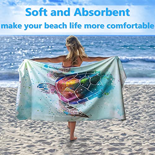 FEERNICH Microfiber Beach Towels 2 Packs, Oversized Quick Super Absorbent Towels for Adults, (72" x 36") Lightweight Thin Towels for Swimming Beach Camping