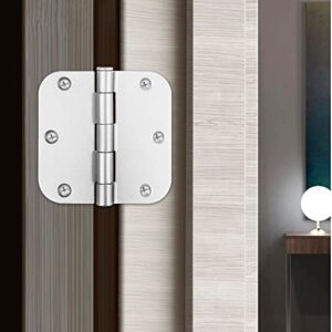 3 Pack Door Hinges Matte White,3.5 Inch Matte White Door Hinges with 5/8" Radius,Fit Standard Door/Bedroom Door/Exterior Door/Interal Door Hardware Hinges,Matte White Finish Door Hinges