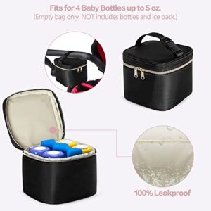 Fasrom Breast Pump Caddy Organizer Bag with Cooler Compatible with Spectra S1 and S2, Pumping Tote Bag Baby Diaper Storage Basket to Hold Pump Parts and Baby Items, Black (Patent Design)