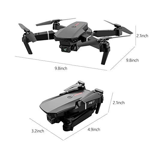 Drone with Camera, Foldable Drones with Dual 1080p Hd FPV Camera Remote Control Camera for Adults Long Range, Altitude Hold, Headless Mode, One Key Start Speed Adjustment, Gift for Boys Girls #B