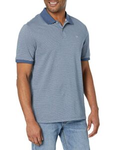 calvin klein men's jacquard refined polo, crayon blue