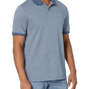 Calvin Klein Men's Jacquard Refined Polo, Crayon Blue