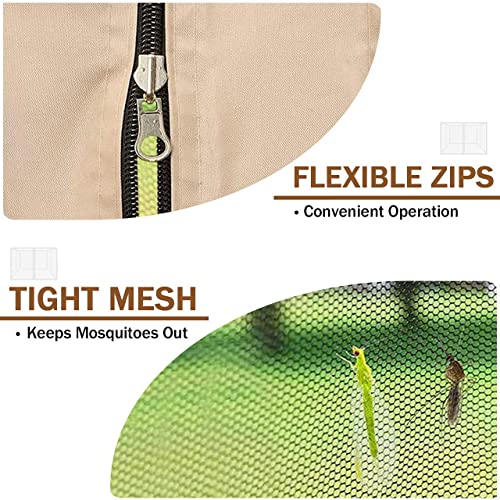 EasyLee Gazebo Universal Replacement Mosquito Netting 10x12, 4-Panel Screen Walls for Outdoor Patio with Zipper, Mosquito Net for Tent Only (Beige)