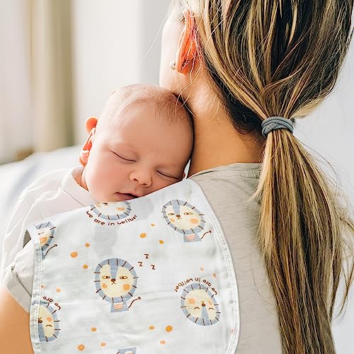 Zainpe 6Pcs Muslin Baby Burp Cloths for Baby Cotton Soft Burping Cloths with 6 Absorbent Layers Drooling Bib Newborn Towel for Unisex Infant Toddler Boys Girls Feeding Teething Sleeping 19.7 X 10.6 in