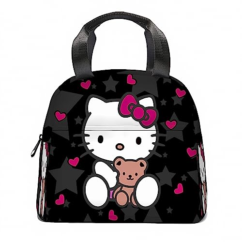 Jizokacw Cartoon Lunch Bag With Front Pocket Waterproof Lunch Tote Bag Portable Insulated Lunch Box for Teen Girl Boy