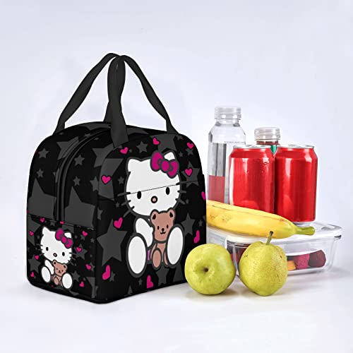 Jizokacw Cartoon Lunch Bag With Front Pocket Waterproof Lunch Tote Bag Portable Insulated Lunch Box for Teen Girl Boy