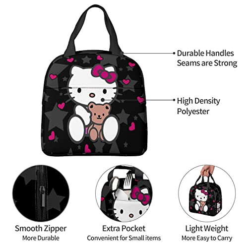 Jizokacw Cartoon Lunch Bag With Front Pocket Waterproof Lunch Tote Bag Portable Insulated Lunch Box for Teen Girl Boy