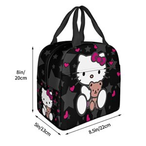 Jizokacw Cartoon Lunch Bag With Front Pocket Waterproof Lunch Tote Bag Portable Insulated Lunch Box for Teen Girl Boy