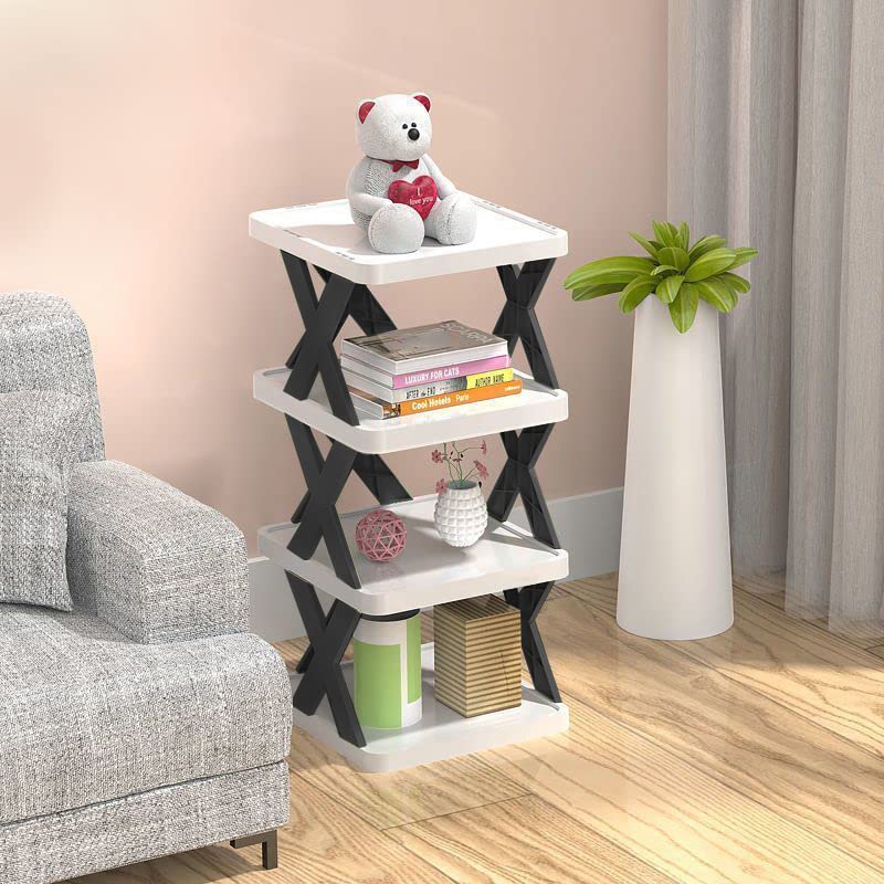 7 Tiers Small Shoe Rack,Narrow Vertical Free Standing Shoe Tower,Space Saving Furniture Shoe Storage Organizer for Corner,Entryway,Door,Hallway,Closet,Bedroom,Stable in Structure and Stackable,Black