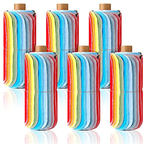 Oudain 150 Pcs Reusable Paper Towels Multi Colors Kitchen Paperless Towels 9.8 x 9.8 Inch Absorbent Washable Paperless Paper Towels Reusable Napkins Cleaning Cloths for Household Cleaning 8 Colors