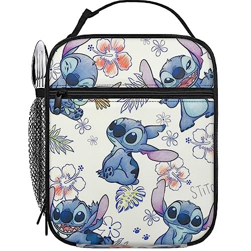 Zuswicg Anime Cartoon Lunch Box - Insulated Lunch Bag For Girls Boys - 10.2 Inch Cute Lunch Box Suitable For Adult Women Men Preppy School Work Office