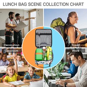 Zuswicg Anime Cartoon Lunch Box - Insulated Lunch Bag For Girls Boys - 10.2 Inch Cute Lunch Box Suitable For Adult Women Men Preppy School Work Office