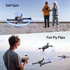 TOMZON T4W Drones with 2K Camera for Adults, Foldable FPV Drone for Beginners with Long Range, One Key Take off/Land, Altitude Hold, RC or APP Control, Circle Fly, Gravity Mode 2 Batteries 36 Mins