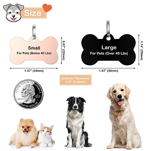 GISUERY Dog Tags Stainless Steel Pet Tags Personalized Double-Sided Engraved Dog and Cat Tags Custom Pet Name ID Tag, Various Design Options (Bone)