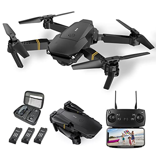 E58 Drones Camera for Adults/Kids/Beginners, Foldable 4K Drone with 1080P HD Camera RC Quadcopter, WiFi FPV Live Video, Altitude Hold, One Key Take Off/Landing, 3D Flip. Gifts for Girls/Boys