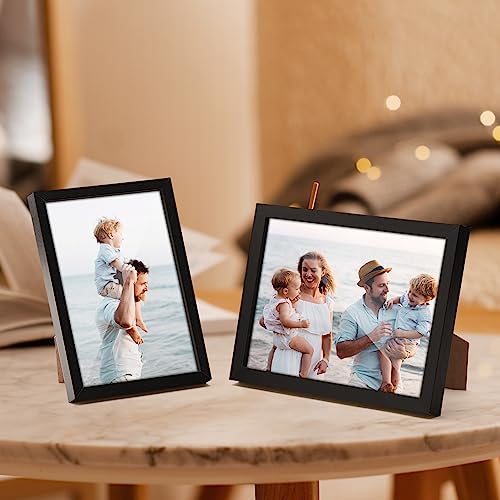 TWING 8x10 Picture Frames Set of 6, Photo Collage Frame For Wall Gallery Wall Frame Set Black Composite Wood