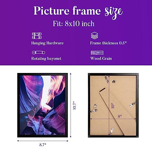 TWING 8x10 Picture Frames Set of 6, Photo Collage Frame For Wall Gallery Wall Frame Set Black Composite Wood