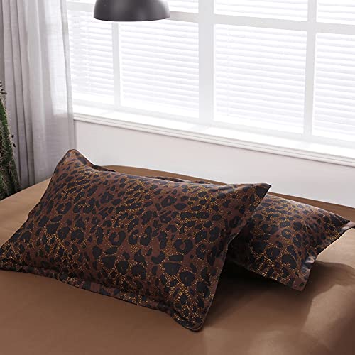 Leopard Duvet Cover King, Microfiber 3 Pieces Leopard Bedding Set King, Cheetah Print King Bedding Duvet, 1 Duvet Cover +2 Pillowcases, with Zipper Closure, Durable, Easy Care (NO Comforter)