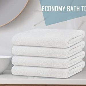 TOALLA (Pack of 12 White Bath Towels Bulk 20x40 Inches -100% Cotton Economy Cheap Bath Towels for Commercial Uses, Gym, Salon, Spa & Hair -Lightweight Bath Towels Quick Drying -Bath Towels Sets Bulk