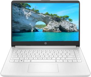 hp 2023 14" hd ips laptop, intel celeron processor up to 2.60ghz, 8gb ram, 64gb ssd, ultra-fast wifi, webcam, windows 11(renewed)