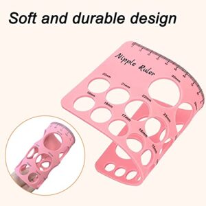 YOUHA Nipple Ruler, Nipple Rulers for Flange Sizing Measurement Tool, Silicone & Soft Flange Size Measure for Nipples, Breast Flange Measuring Tool Breast Pump Sizing Tool-New Mothers Musthaves (PINK)