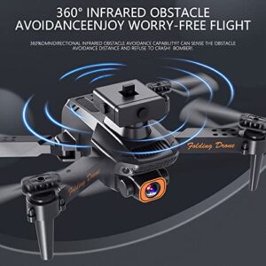 Mini Drone Foldable Dual 1080P Camera HD FPV Drone, 2.4GHz WiFi Quadcopters with Control, 3-Level Flight Speed, Gravity Control, Rolling 360°, for Adults Kids Holiday Toys Gift