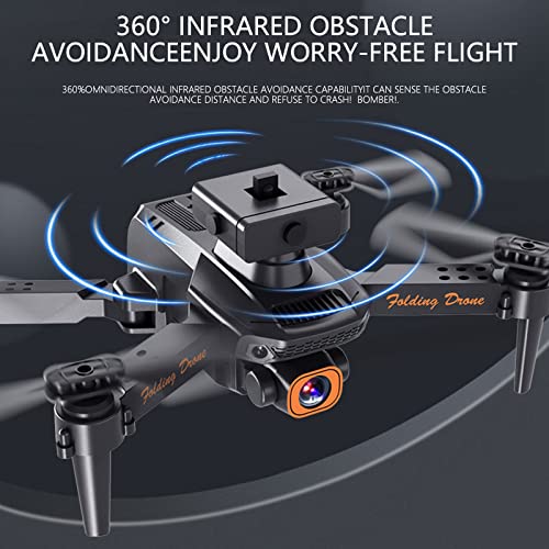 Mini Drone Foldable Dual 1080P Camera HD FPV Drone, 2.4GHz WiFi Quadcopters with Control, 3-Level Flight Speed, Gravity Control, Rolling 360°, for Adults Kids Holiday Toys Gift