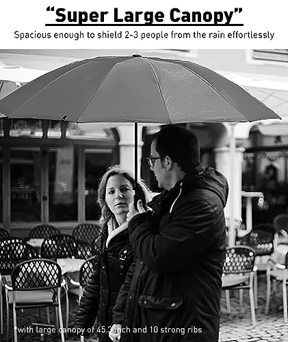 BENEUNDER 45 Inch Travel Umbrella for Rain, Fodable Compact Umbrella Lightweight, Travel Umbrella for backpack, Compact Umbrella for Rain and Wind, Mini Umbrella