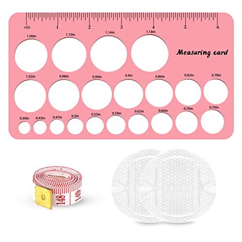 KRX Nipple Ruler for Flange Sizing,Accurate Nipples Size Measurement Precision Tool for Breast Pump,Soft Silicone Sizer for New Moms,with 2 Nursing Pads