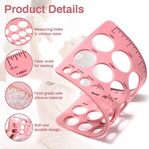 KRX Nipple Ruler for Flange Sizing,Accurate Nipples Size Measurement Precision Tool for Breast Pump,Soft Silicone Sizer for New Moms,with 2 Nursing Pads