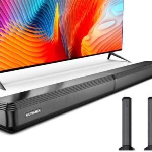 ULTIMEA 2.2ch Sound Bars for TV, 2-in-1 Separable TV Soundbar, 2 TV Speakers Sound Bar for Surround System, 32Inch PC Sound Bar Bluetooth 5.0/Optical/Aux/USB/HDMI Home Theater Soundbar, Wall Mountable