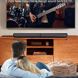 ULTIMEA 2.2ch Sound Bars for TV, 2-in-1 Separable TV Soundbar, 2 TV Speakers Sound Bar for Surround System, 32Inch PC Sound Bar Bluetooth 5.0/Optical/Aux/USB/HDMI Home Theater Soundbar, Wall Mountable