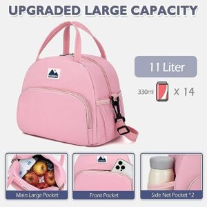 BAGBEBAG Lunch Bag Women, Premium Insulated Lunch Bag For Women Man, Large Adult Lunch Box with Adjustable Strap, Cooler Tote Bag for Office Work Picnic (Light Pink)