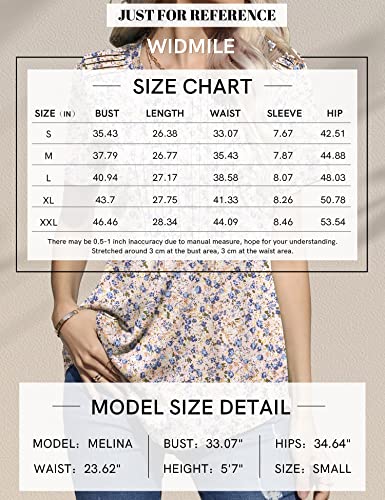 Widmile Womens Tunic Tops Crew Neck Short Sleeve Shirts Fashion Casual Pleated Pullover Blouses to Wear with Leggings Floral Pink,L