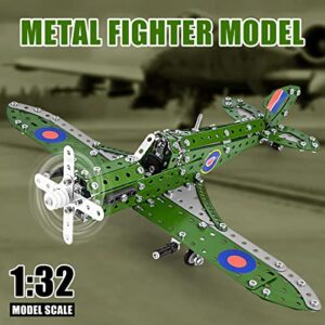 STEM Building Toys Model Airplane Kits for Boys 8-12,Airplane Model Scale 1:32 Metal Building Kit,Erector Set Model Planes for Kids 8-12,Best Airplane Gifts for Hurricane Fighter Fans