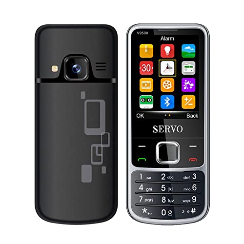 V9500 Unlocked Mobile Phone, 2G Senior Cell Phone, Support 4 SIM Card Auto Call Recorder Speed dial Magic Voice FM Radio 2.4" Screen 1200mAh Cellphones (Black)