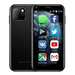 etigood android phone mini smartphone 1gb ram 8gb rom unlocked phones, 2.5'' touch screen quad core cellphone with mt6580m/3g dual sim/hd camera/slim body mobile phone (black)