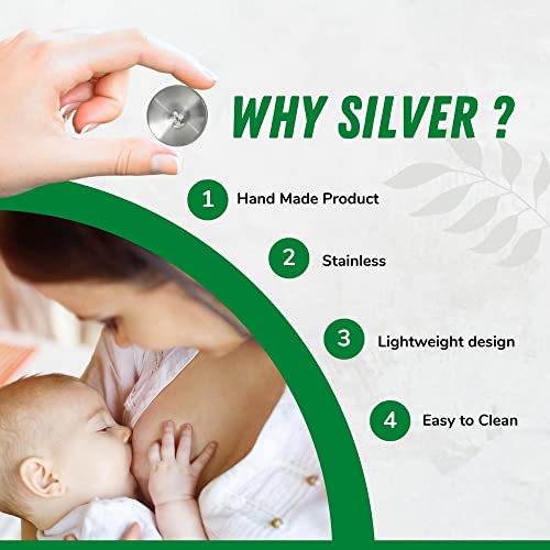 SilverMio The Original Silver Nursing Cups, Nipple Shields for Nursing Newborn, Nursing Silver Breast Pads Breastfeeding Newborn Essentials Must Haves, Baby Essentials (Regular Trilaminate)