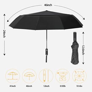 Umbrellas for Rain Windproof Travel Umbrella Folding Portable Compact Umbrella with Automatic Open Close for Men and Women White 46