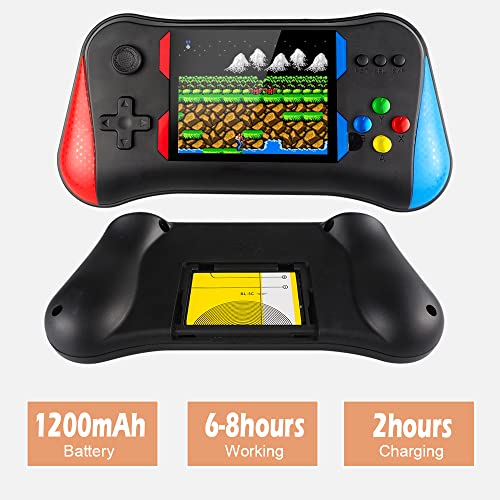 Handheld Game Console for Kids Adults, 3.5'' LCD Screen Handheld Video Game Console, Preloaded 500 Classic Video Games with Rechargeable Battery, Support 2 Players and TV Connection