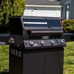 Monument Grills 4-Burner Liquid Propane Gas Smart bbq Grill Denali D425 with Stainless Steel Rotisserie Kit(2 Items)