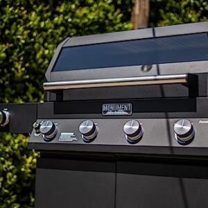 Monument Grills 4-Burner Liquid Propane Gas Smart bbq Grill Denali D425 with Stainless Steel Rotisserie Kit(2 Items)