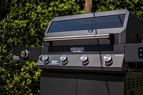 Monument Grills 4-Burner Liquid Propane Gas Smart bbq Grill Denali D425 with Stainless Steel Rotisserie Kit(2 Items)