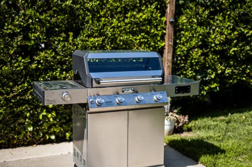 Monument Grills 4-Burner Liquid Propane Gas Smart bbq Grill Denali D425 with Stainless Steel Rotisserie Kit(2 Items)