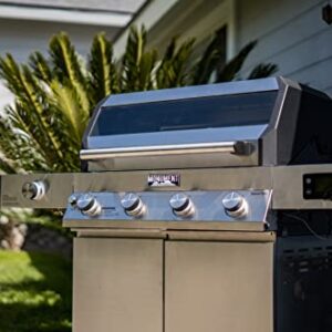 Monument Grills 4-Burner Liquid Propane Gas Smart bbq Grill Denali D425 with Stainless Steel Rotisserie Kit(2 Items)