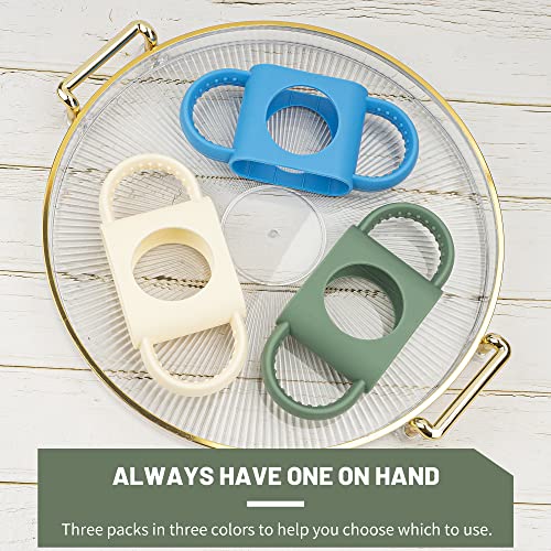 3 Pack Bottle Handles Compatible with Dr Brown Narrow Baby Bottles and Wide-Neck Bottles Non-Slip Easy Grip Handles - BPA-Free Food Grade Silicone Dishwasher Safe - Milk White, Green, Blue