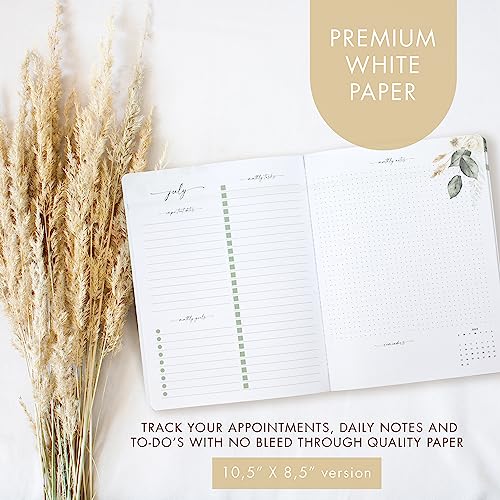 Simplified 2023-2024 Monthly Planner and Calendar Book - Beautiful Modern Dried Floral To Do List Notebook For Women or Men - Easily Organizes Your Tasks to Boost Productivity - Runs Until December 2024