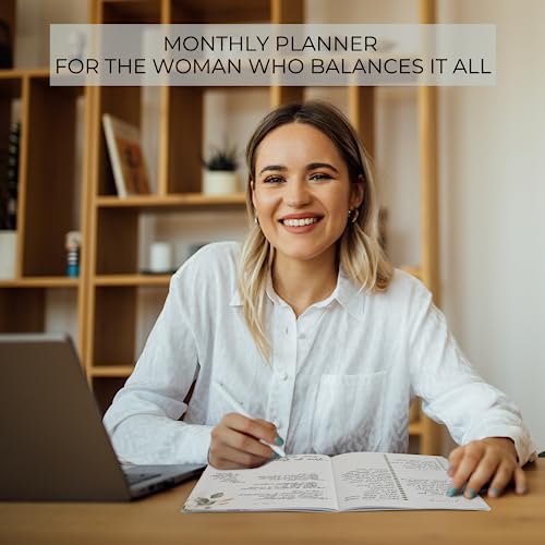 Simplified 2023-2024 Monthly Planner and Calendar Book - Beautiful Modern Dried Floral To Do List Notebook For Women or Men - Easily Organizes Your Tasks to Boost Productivity - Runs Until December 2024